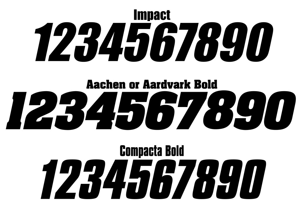 Approved font for kart numbers | AIDKA